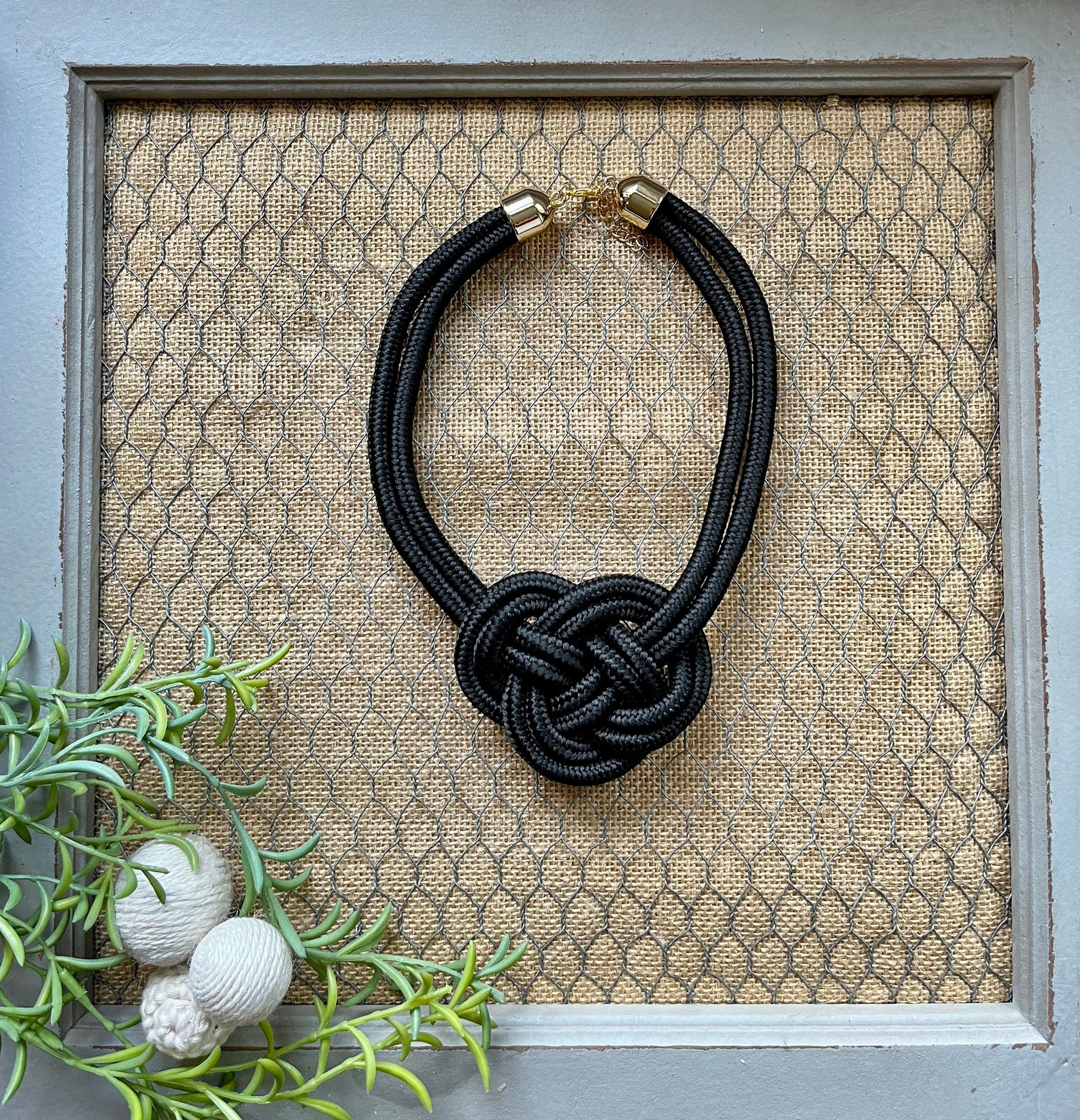 White Nautical Rope Knot Statement Necklace Additional Colors - Etsy