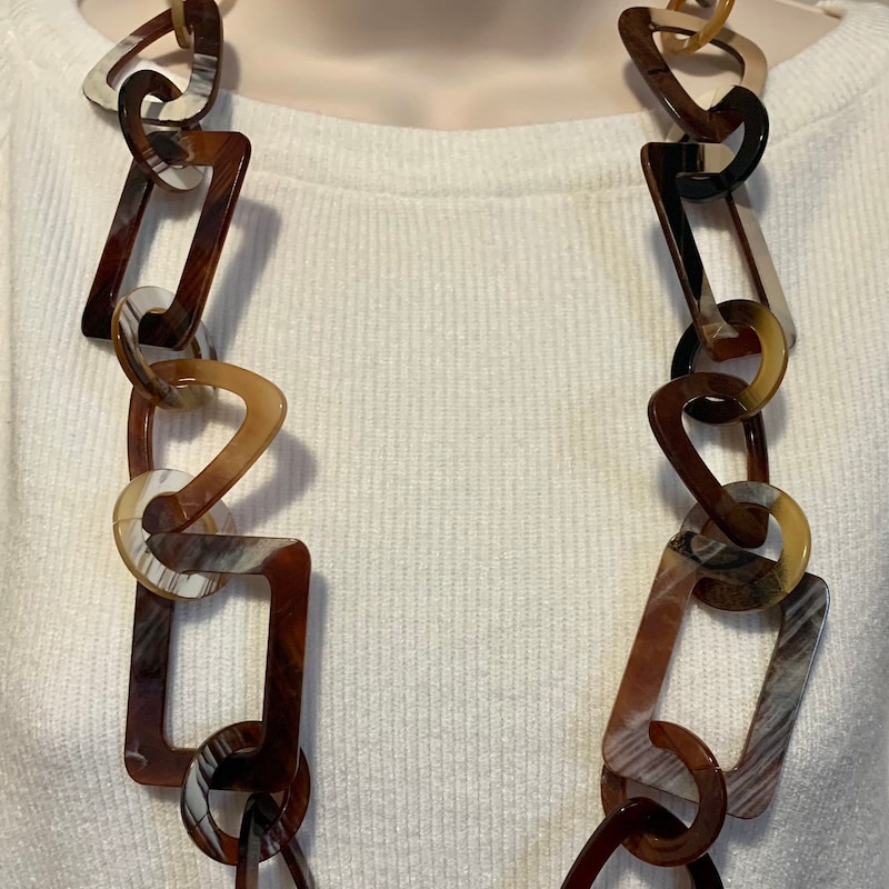 Wood Necklaces Chain Link - Etsy