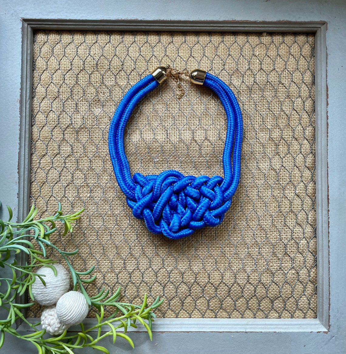 Snorkel Blue Saphire Royal Blue Nautical Knotted Rope Knot - Etsy