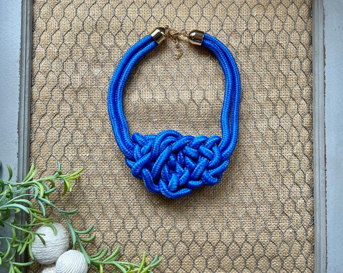 Snorkel Blue Saphire Royal Blue Nautical Knotted Rope Knot Preppy ...