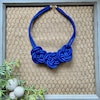 Navy Blue Nautical Knotted Rope Knot Braided Statement Necklace - Etsy