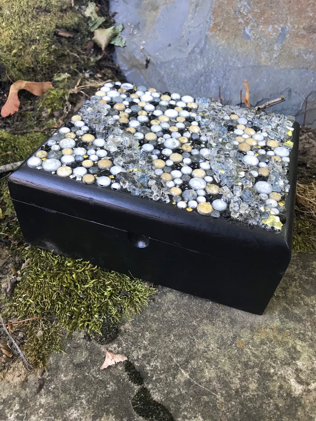 Jewels and Shattered Glass Box - Etsy