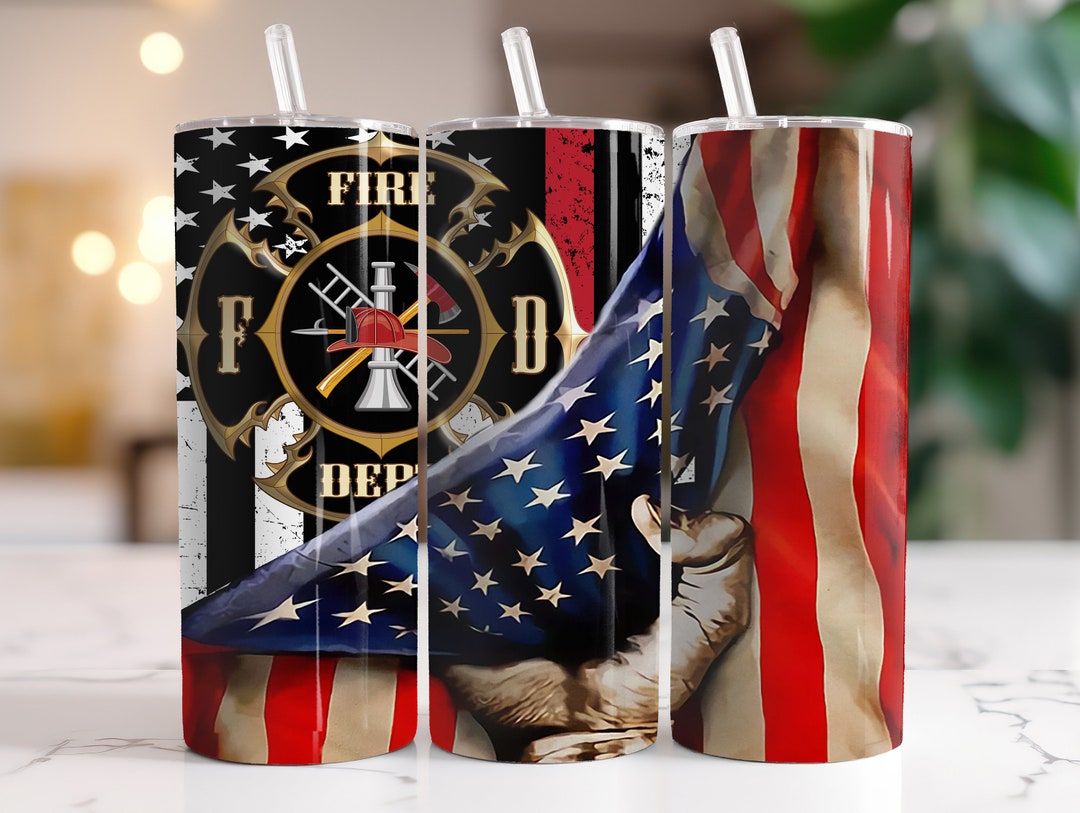 Patriotic Fire Dept - Instant Download Graphic - 20oz Skinny Tumbler ...