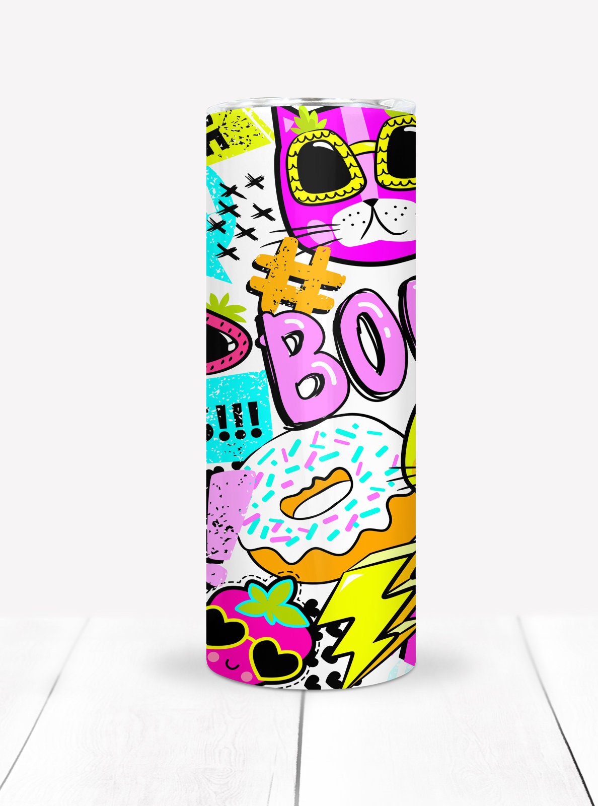 Rad Boom Instant Download Graphic 20oz Skinny Tumbler Wrap & More - Etsy