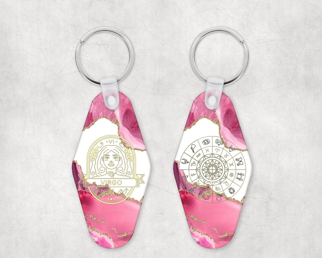 Virgo Zodiac - Two Sided Motel Key Fob Retro Original Design - Instant ...