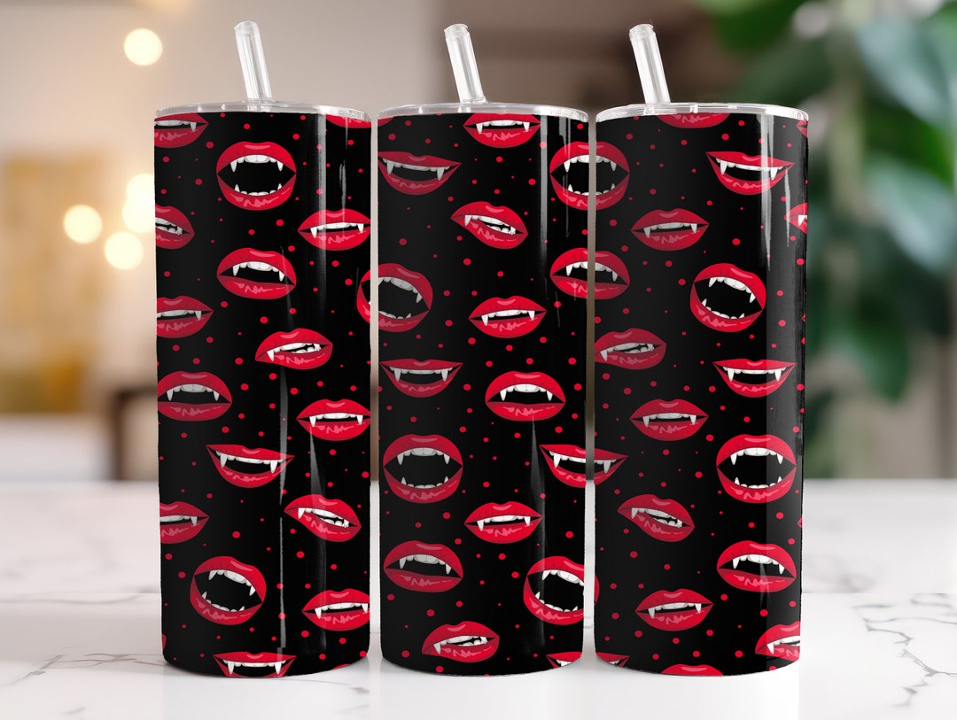 Vampire Lips Theme - Instant Download Graphic - 20oz Skinny Tumbler ...
