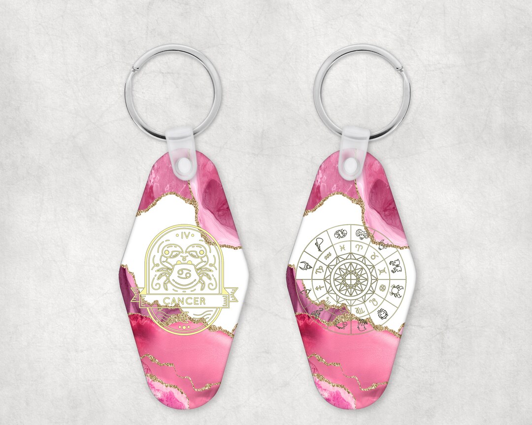 Cancer Zodiac Two Sided Motel Key Fob Retro Original Design Instant ...