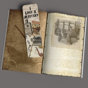 Detective Sherlock Mystery Theme Bookmark Graphic - Instant Download - Etsy