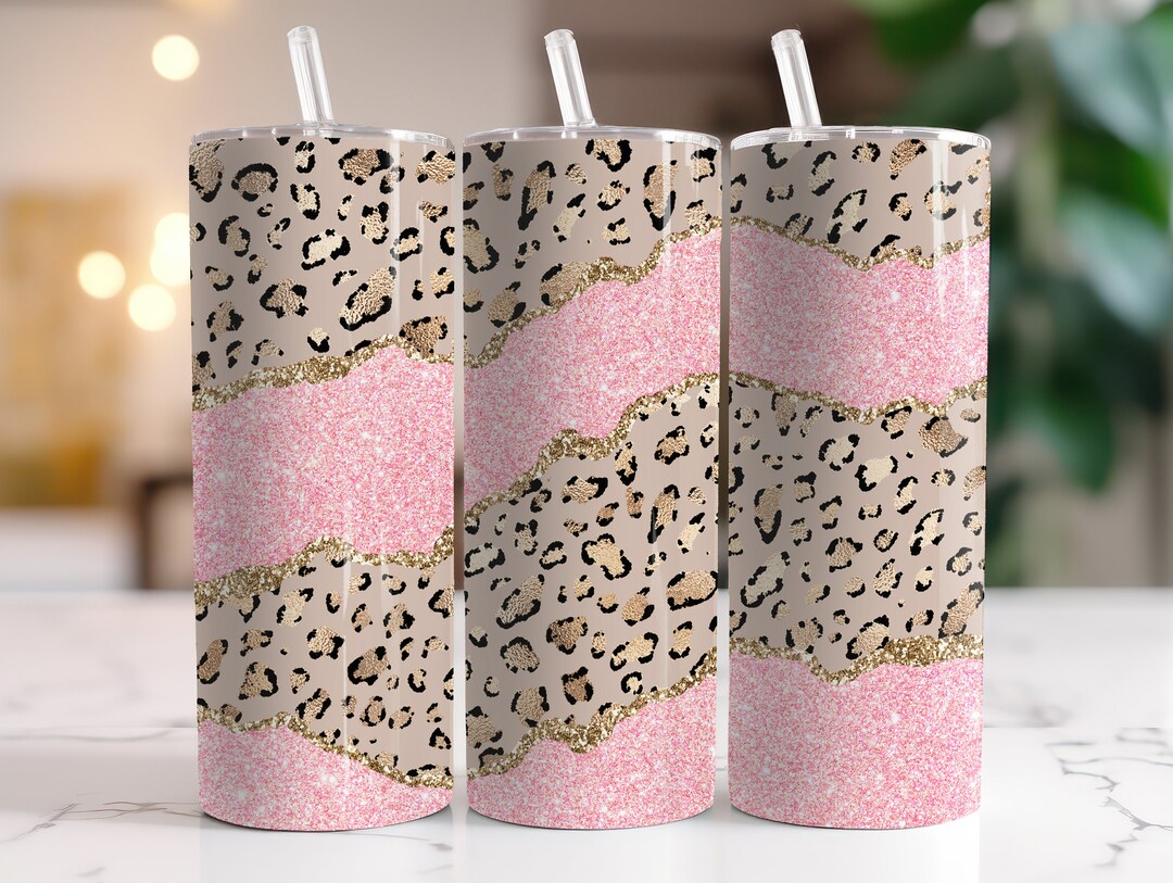 Light Pink & Cheetah Pattern - Instant Download PNG - Sublimation 20oz ...