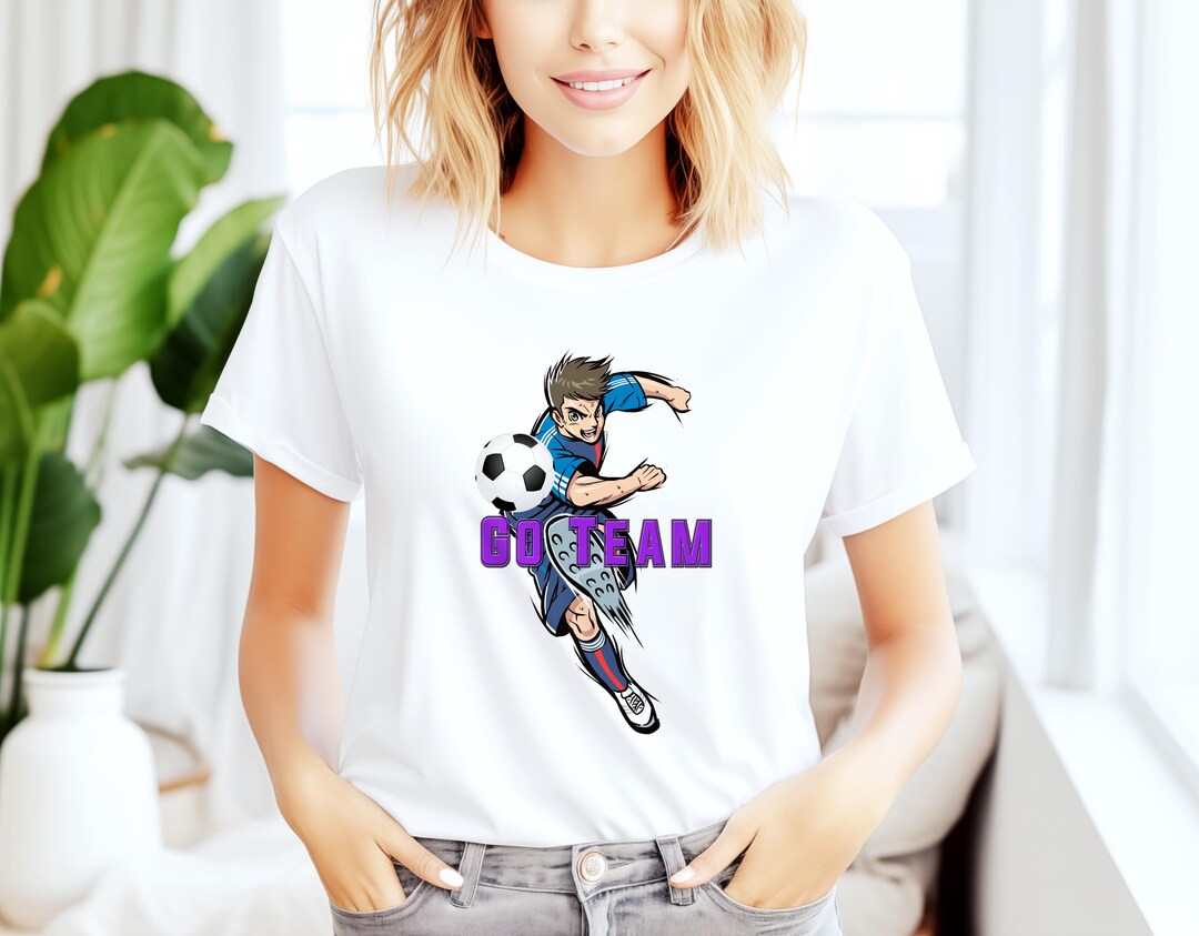 Soccer Go Team Purple Lettering Sublimation Design PNG Graphic - Tshirt ...
