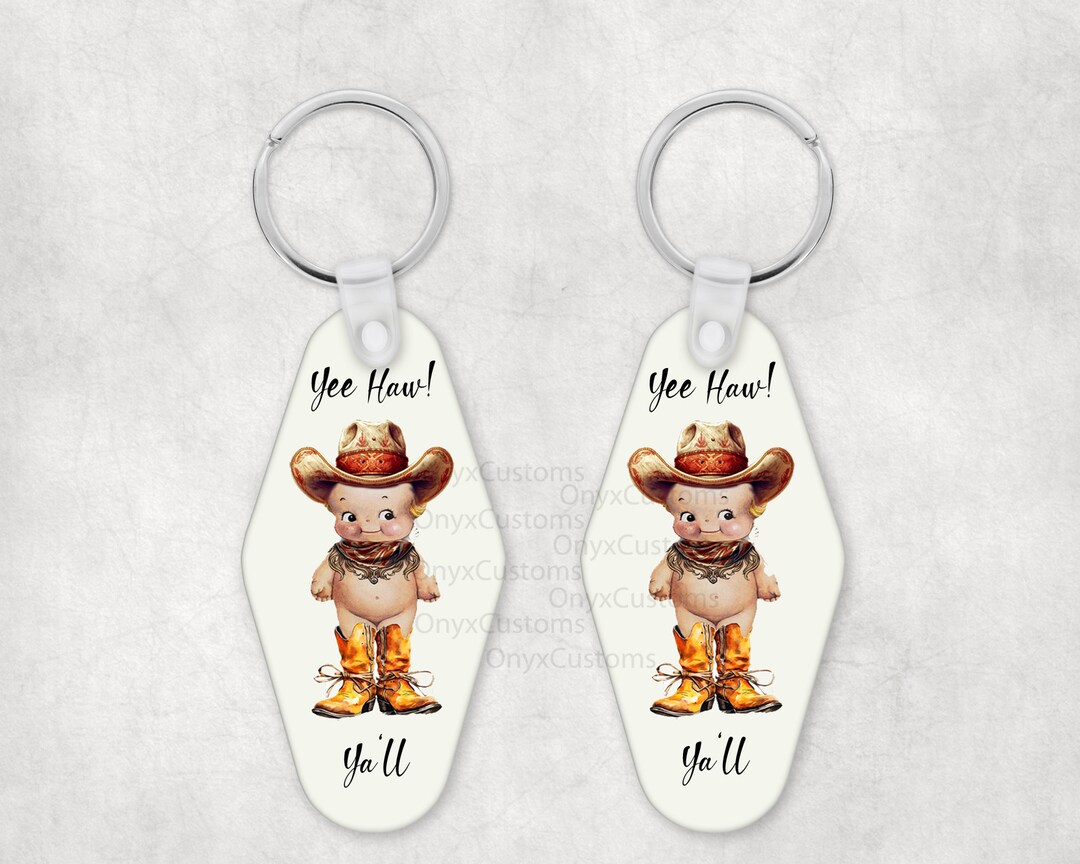 Cowboy Kewpie/pudgie Doll Motel Key Fob Graphic - Retro Style - Instant ...