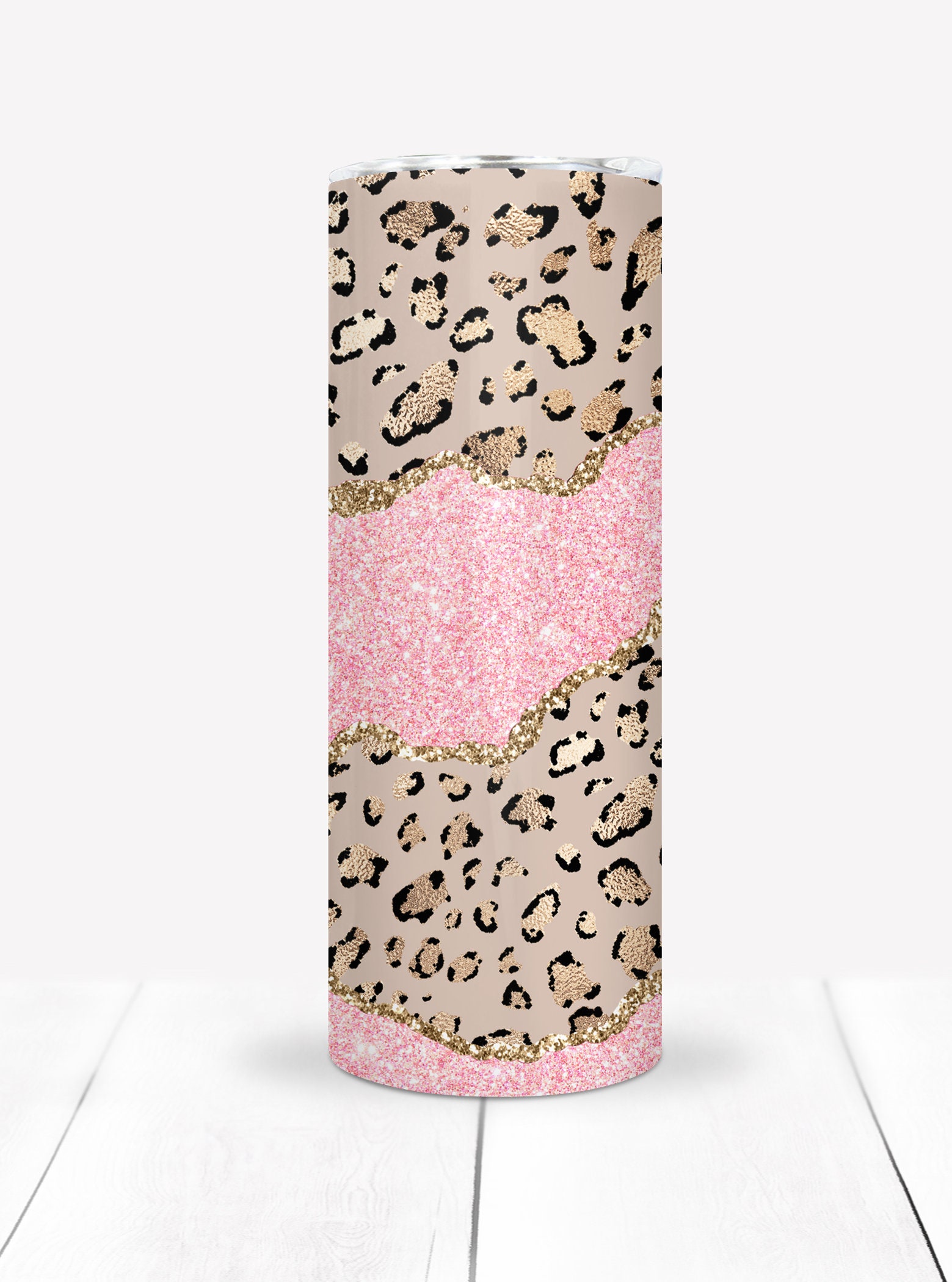 Light Pink & Cheetah Pattern - Instant Download PNG - Sublimation 20oz ...