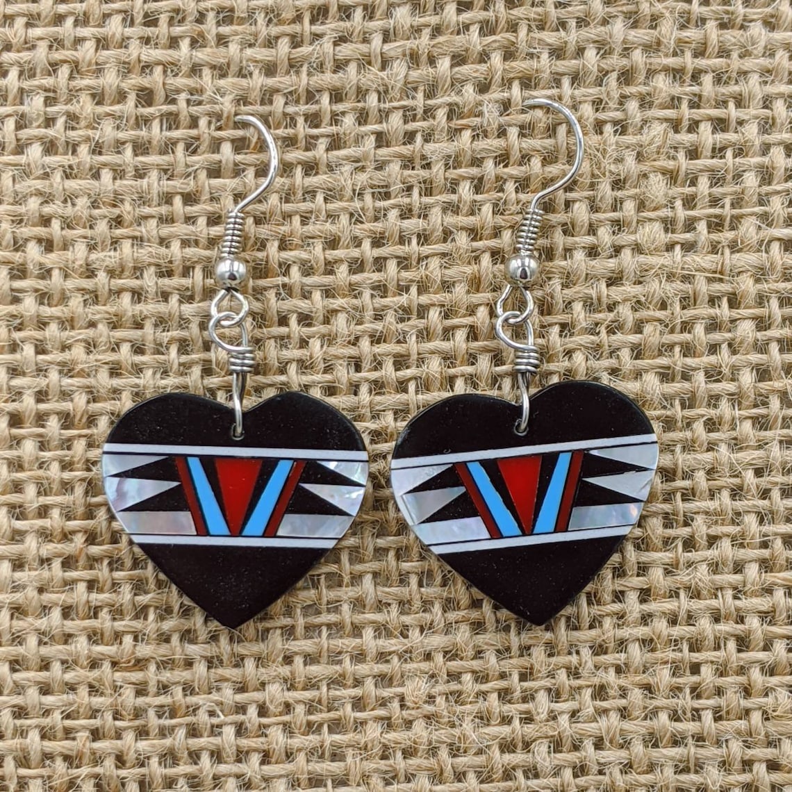 Inlaid Native American Inspired Heart Cab | Etsy