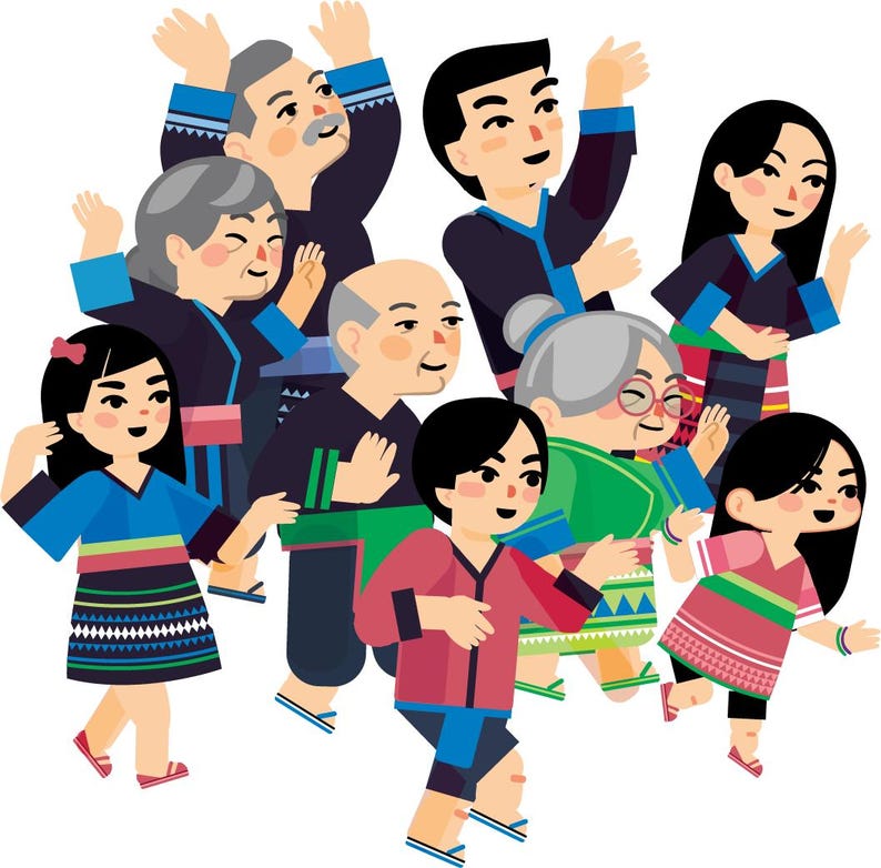 Hmong Family Vector Art Pack – Colorful Characters AI, EPS, PNG - Etsy