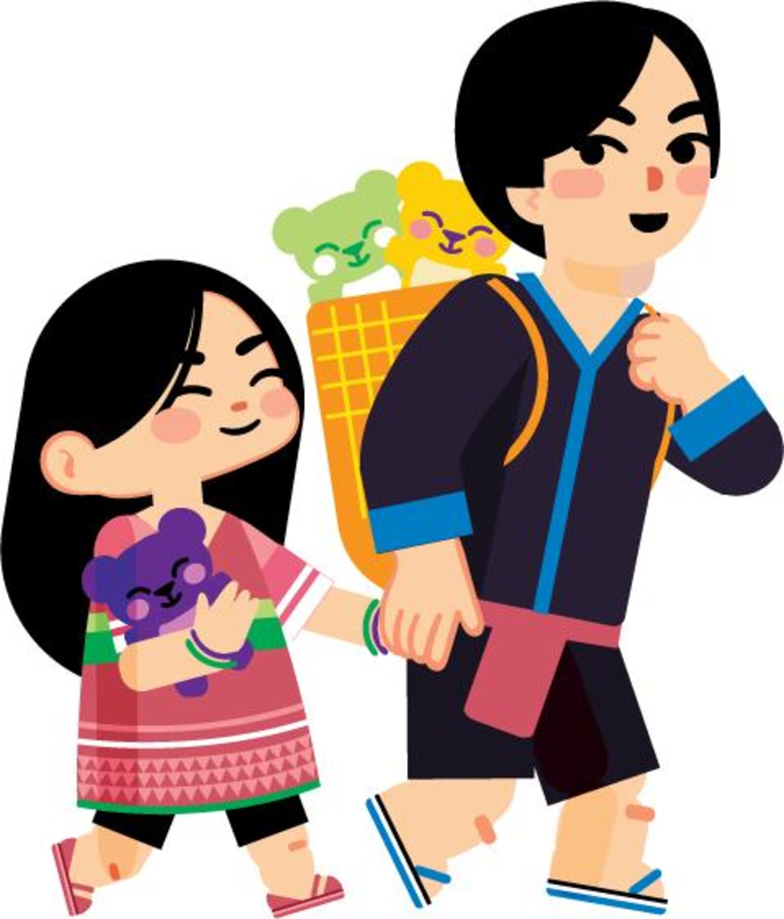 Hmong Family Vector Art Pack – Colorful Characters AI, EPS, PNG - Etsy
