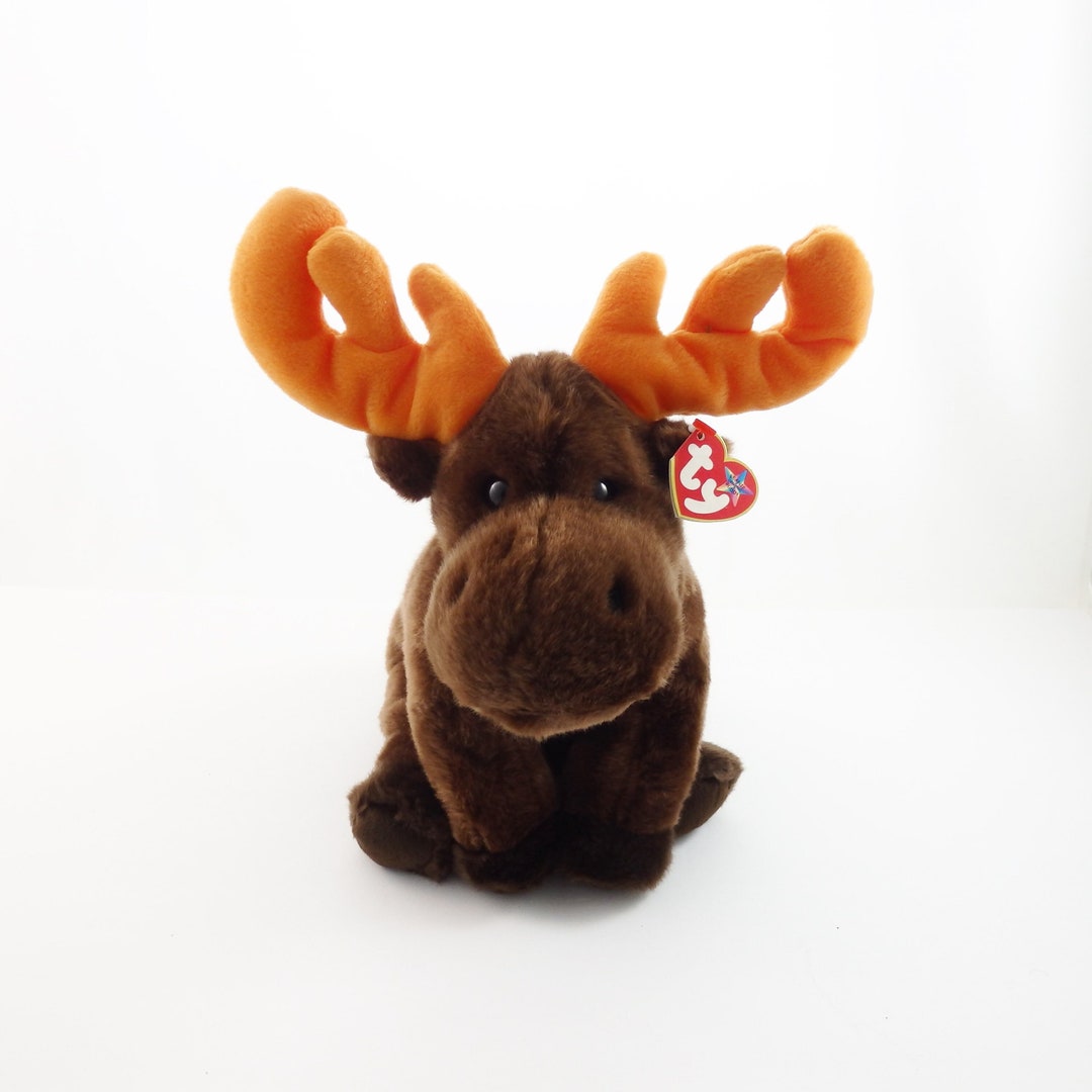 Vintage Ty Beanie Buddy Chocolate the Moose Plush Toy, Plush Moose ...