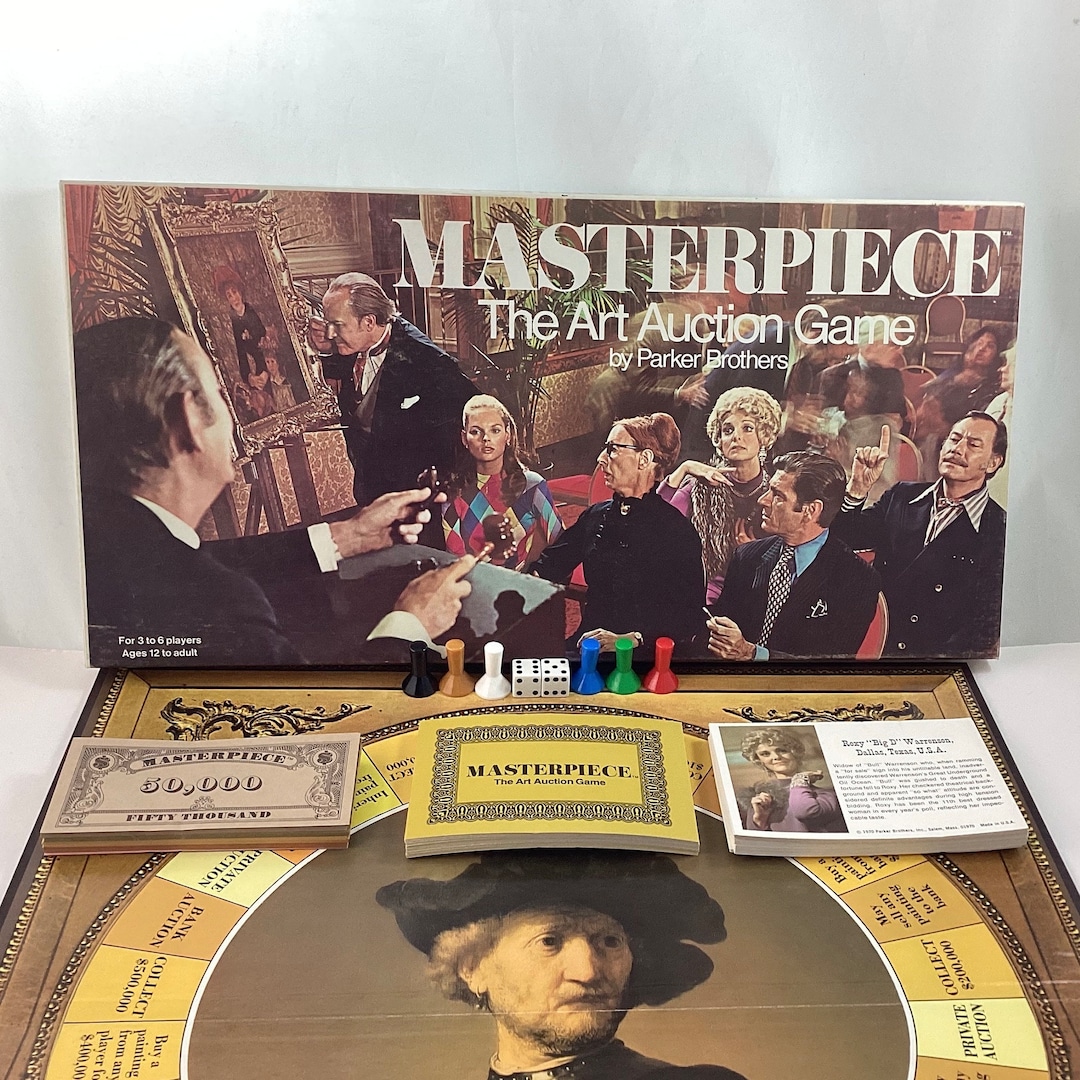 Vintage 70s Masterpiece Game, the Art Auction Game, Parker Brothers ...