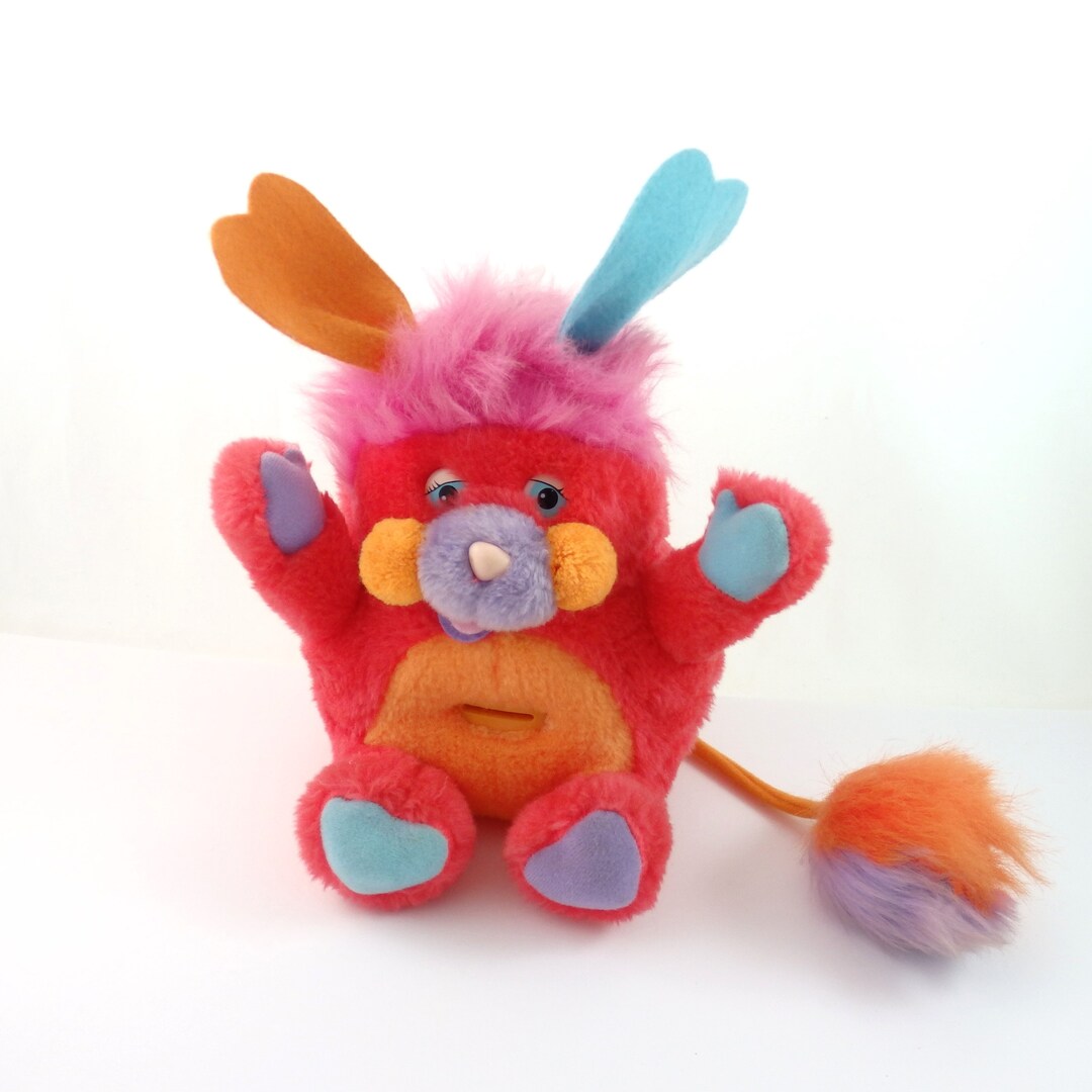 Vintage 80s Plucky Popple Bank, Red Popple Plush Bank, Popple Toy ...