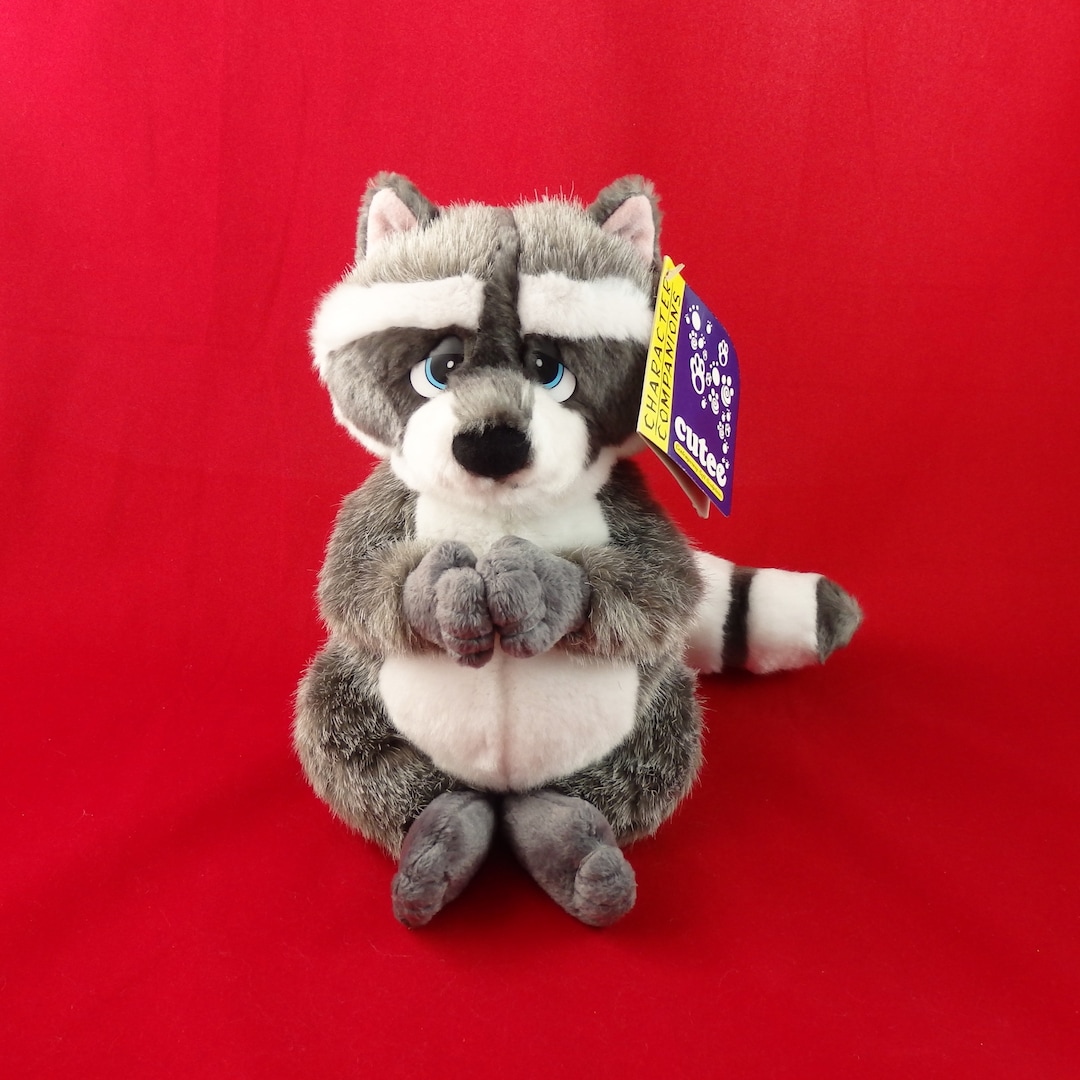 Vintage Cutee Robert Raccoon Plush Toy, Stuffed Animal, Stuffed Racoon ...