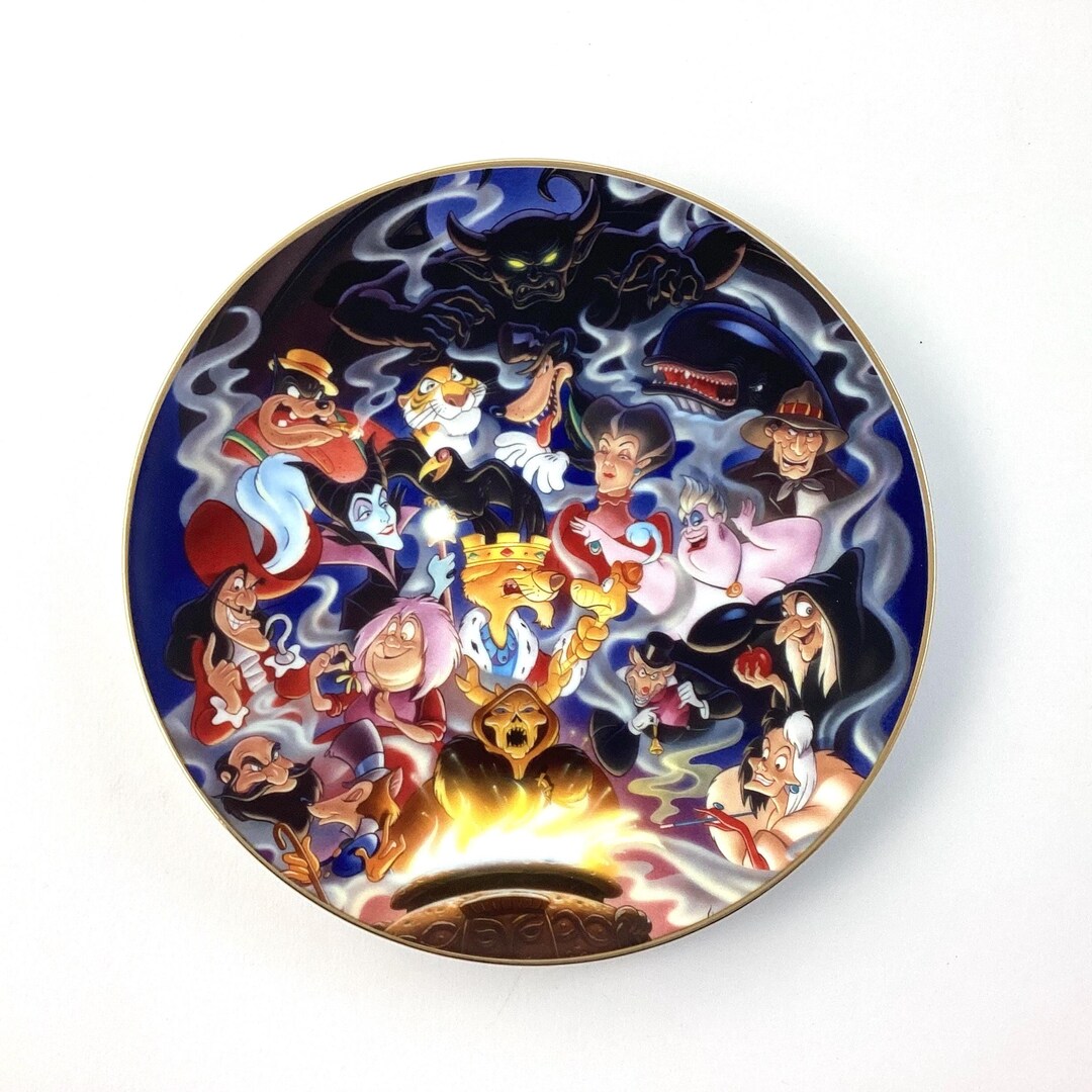 Vintage Walt Disney Villains Plate 1997, Disney Plate, Disney ...