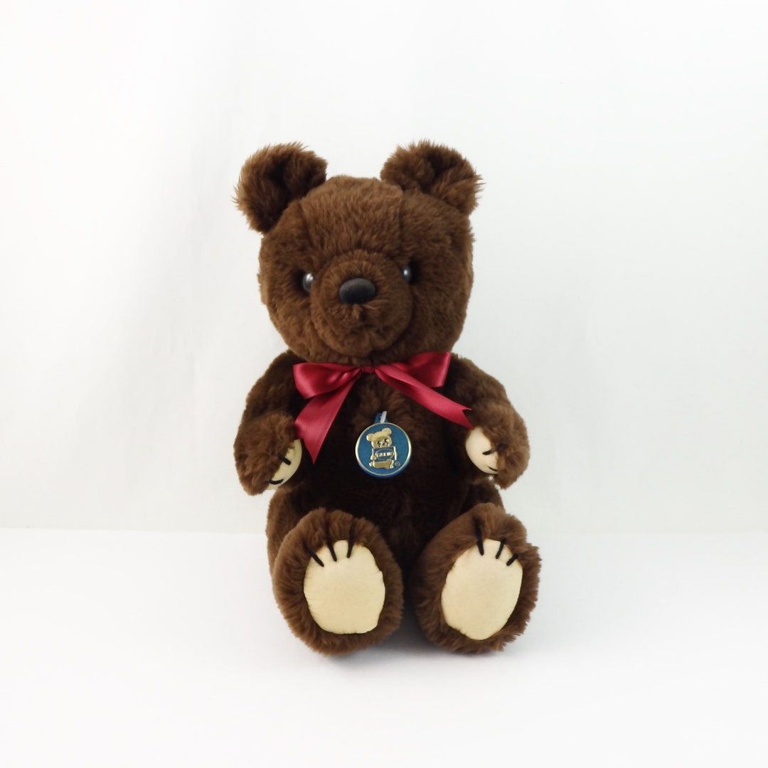 Vintage 80s Dakin Dark Brown Bear Plush Toy, Teddy Bear Plushie ...