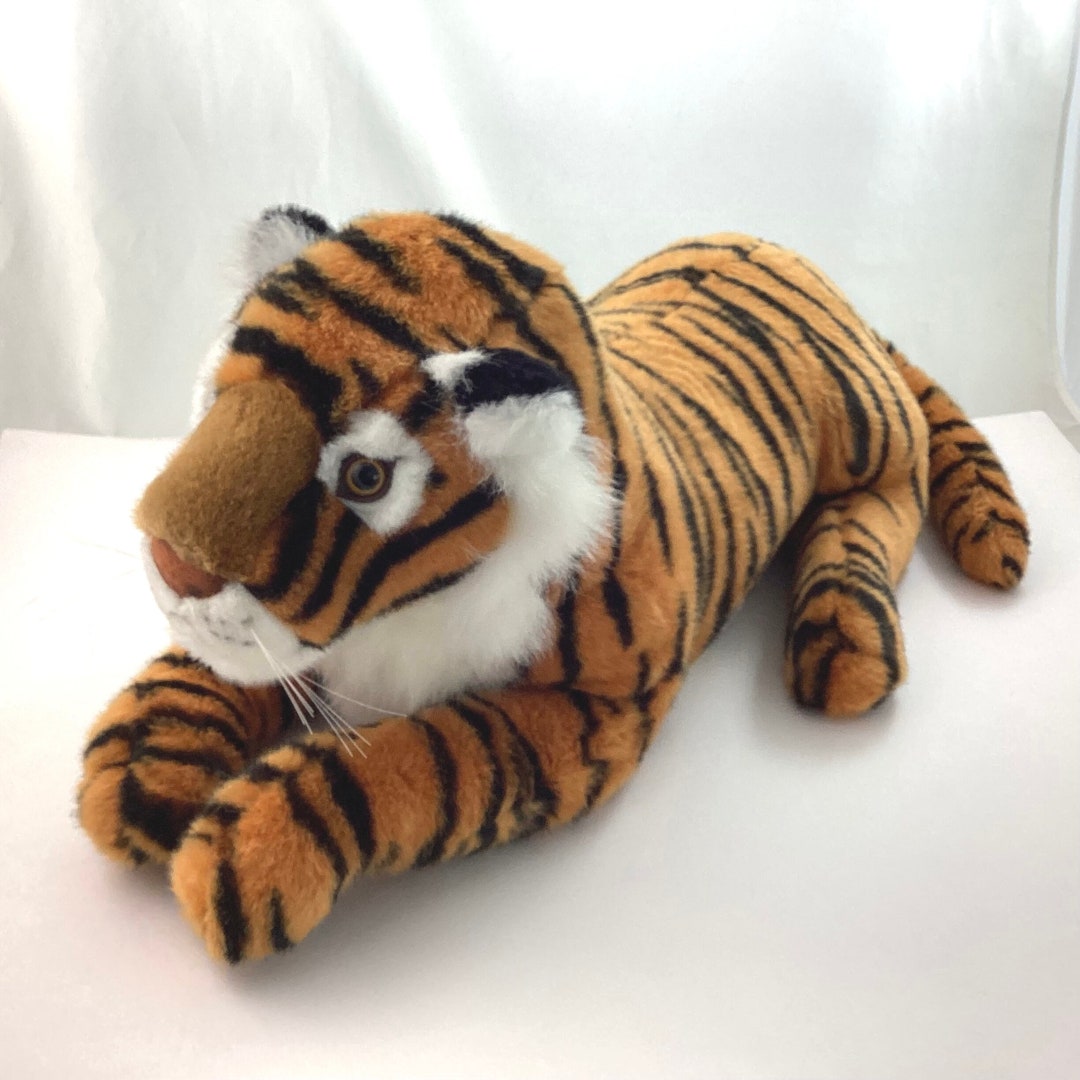 Vintage 90s Chosun Playful Plush Tiger Plush Toy, Large Plush Tiger ...