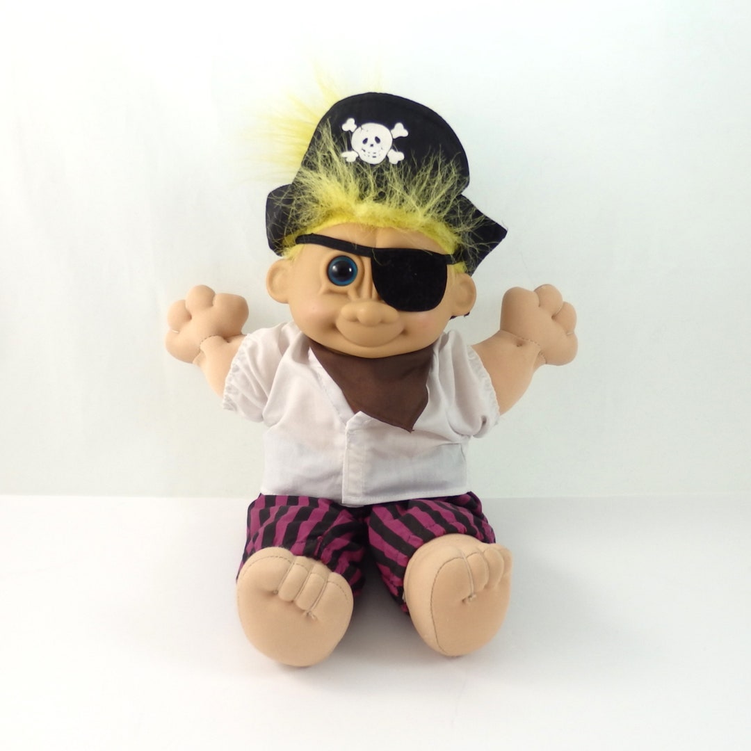 Vintage 90s Russ Pirate Troll Doll, Troll Plush Doll, Yellow Hair ...