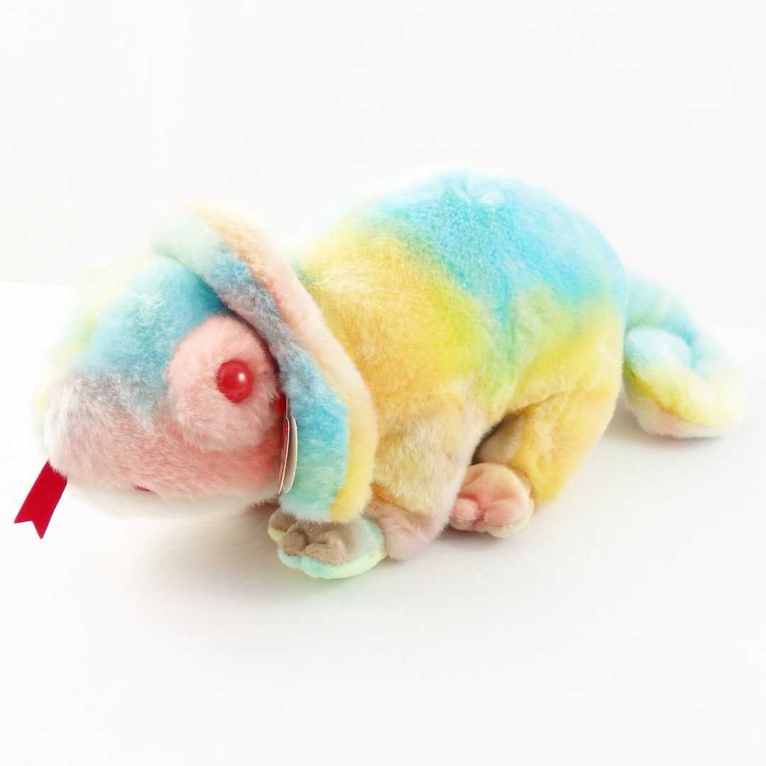 Vintage Ty Beanie Buddy Rainbow the Chameleon Plush Toy, Lizard Plush ...