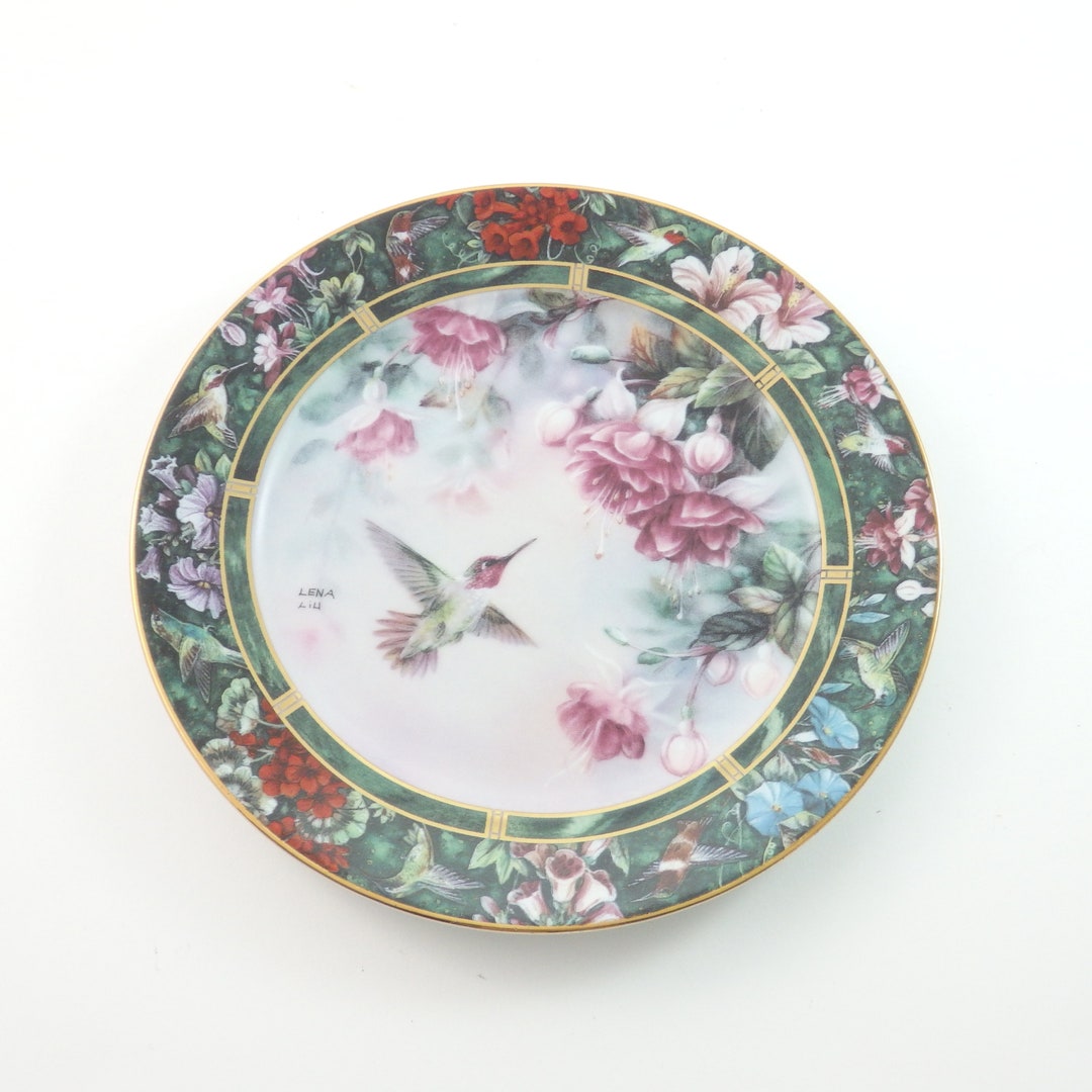 Vintage Annas Hummingbird Plate, Lena Liu Art Plate, Hummingbird ...