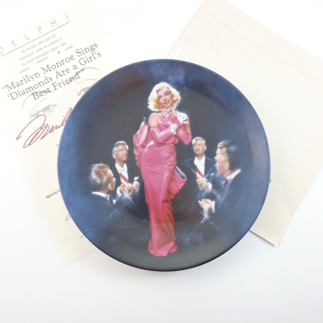 Vintage 90s Marilyn Monroe Plate, Diamonds Are A Girls Best Friend ...