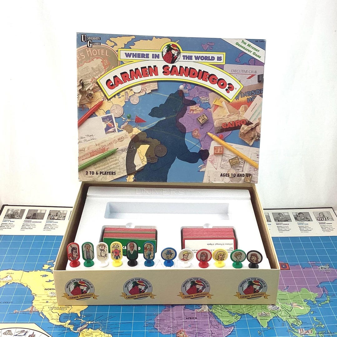 Vintage 90s Where in the World is Carmen Sandiego Game 1992, Geography ...