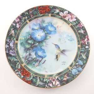 Vintage Violet Crowned Hummingbird Plate, Lena Liu Art Plate ...