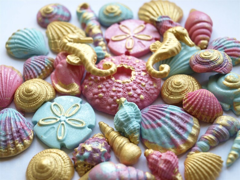 25x Edible Seahorse Seashells Mermaid Under Sea Fondant Cake - Etsy