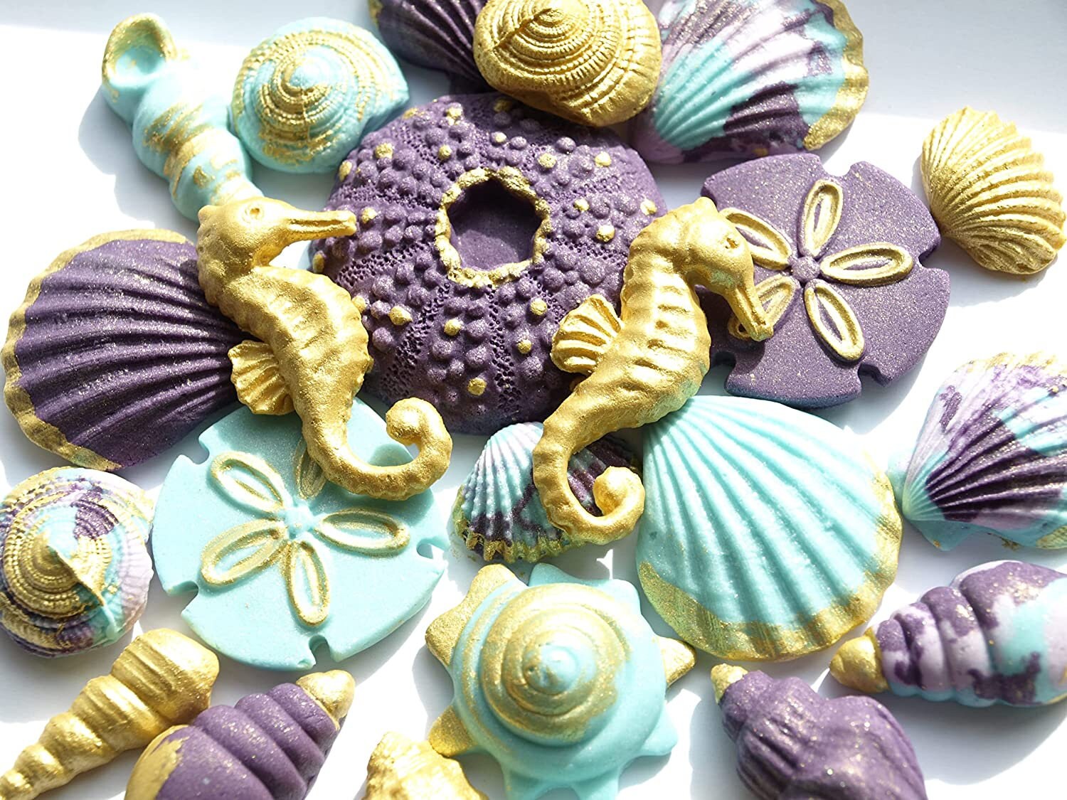 25x Under the Sea Edible Seashells, Seahorses & Sand Dollars Nautical ...