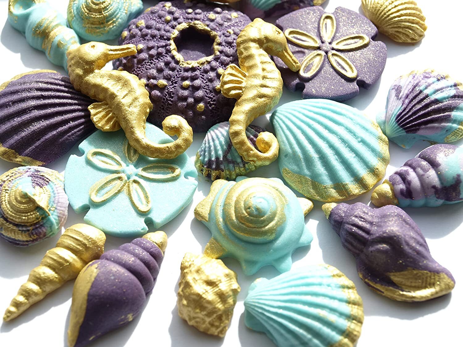 25x Under the Sea Edible Seashells, Seahorses & Sand Dollars Nautical ...