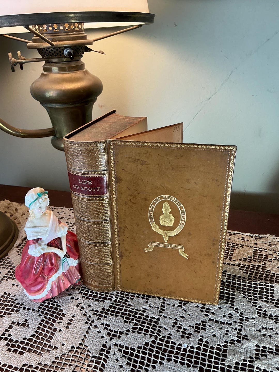 Antique Leather Bound Prize Book: Life of Sir Walter Scott, 1871 ...