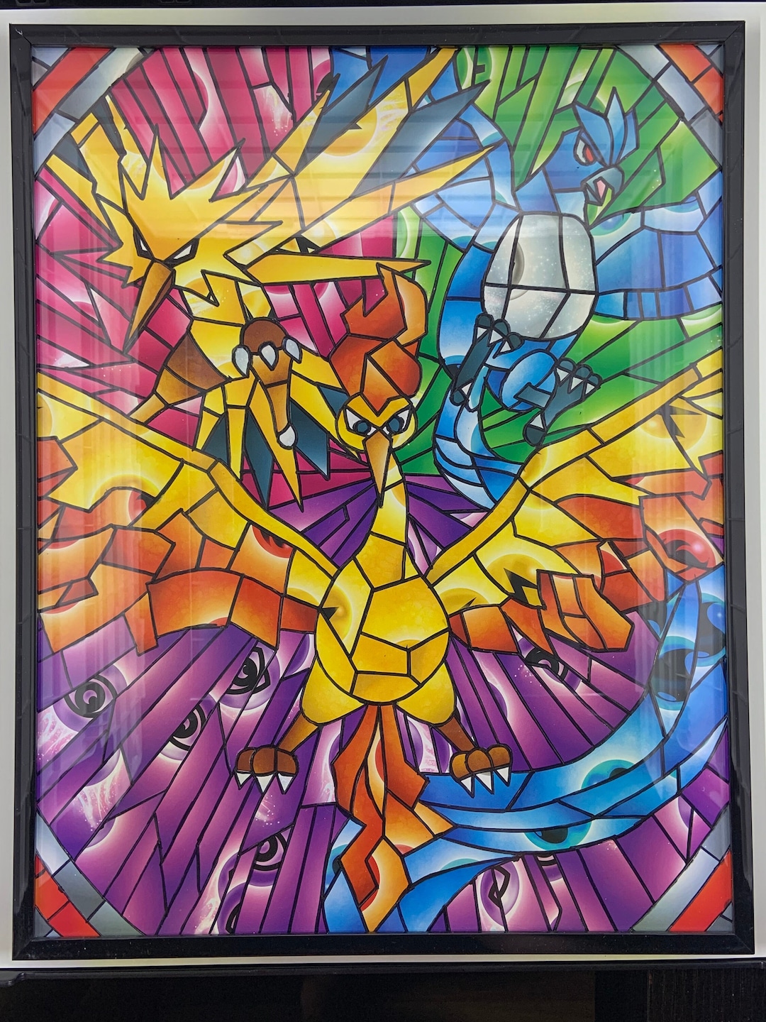 PKMN Legendary Birds Stained Glass Style Energy Card Art - Etsy