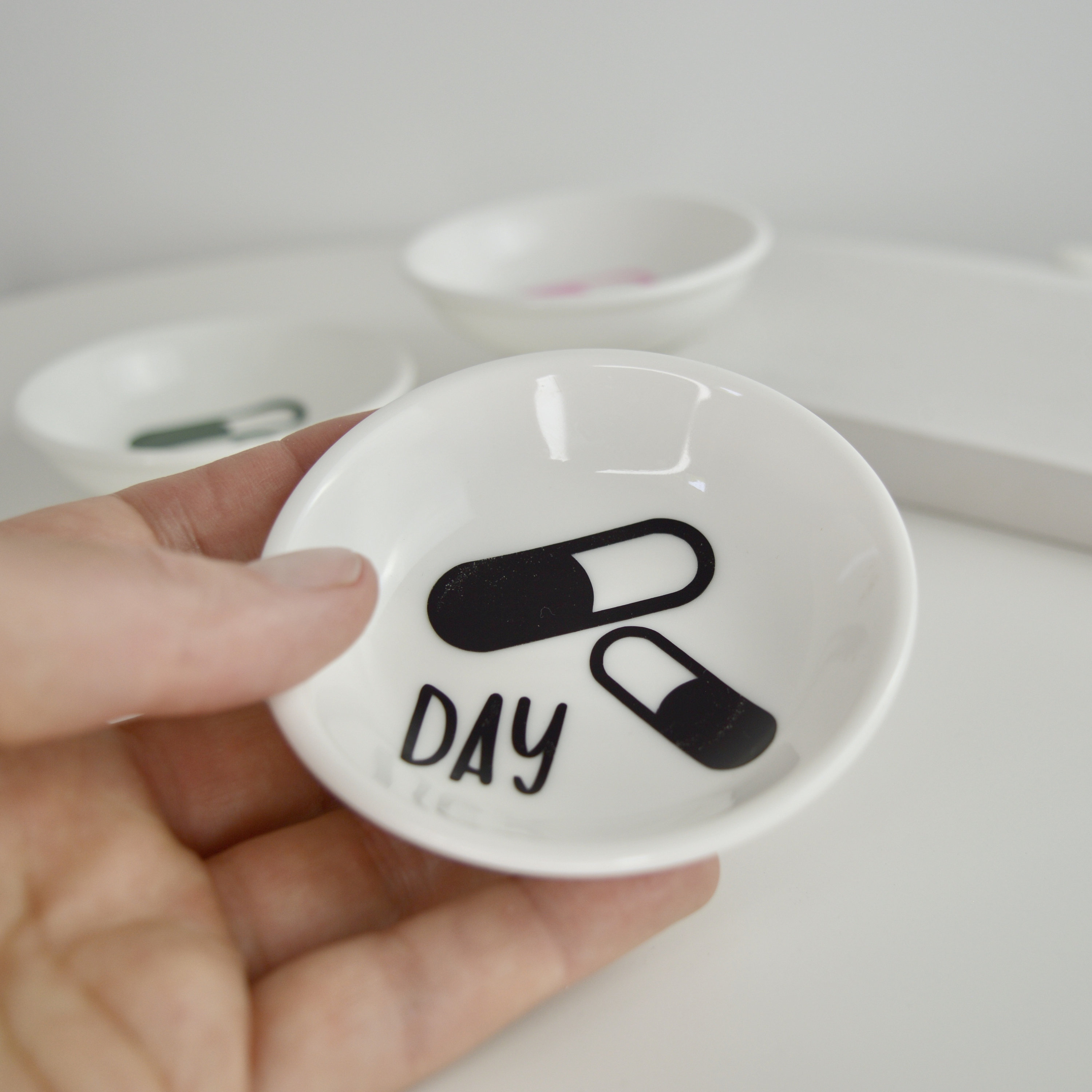Pill and Tablet Dish - Personalised or AM / PM - Etsy