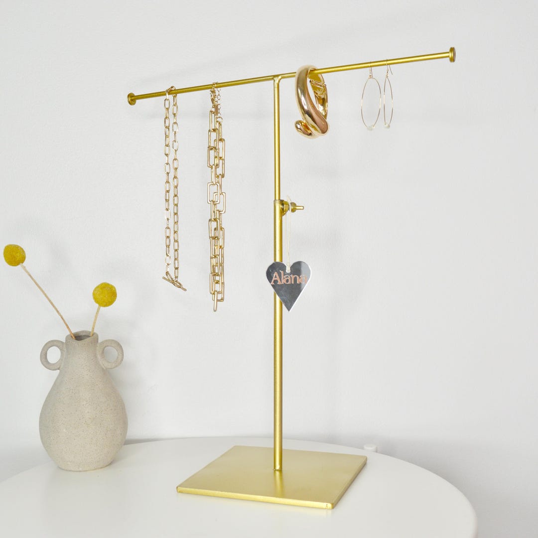 Personalised Adjustable Tall Jewellery Stand - White Gold or Silver - Etsy