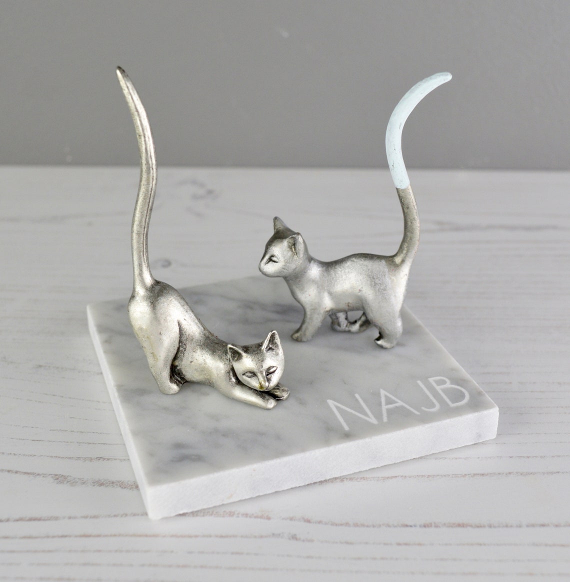 Pewter Cat Ring Stand Holder - Etsy