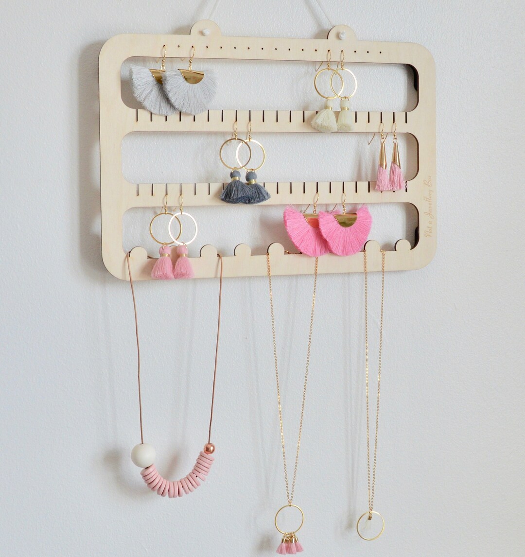 Wooden Earring Holder & Necklace Display Hanger - Etsy