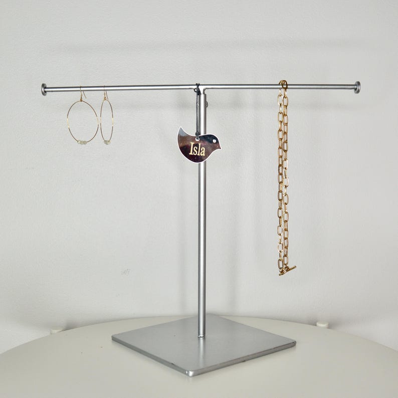 Personalised Adjustable Tall Jewellery Stand - White Gold or Silver - Etsy