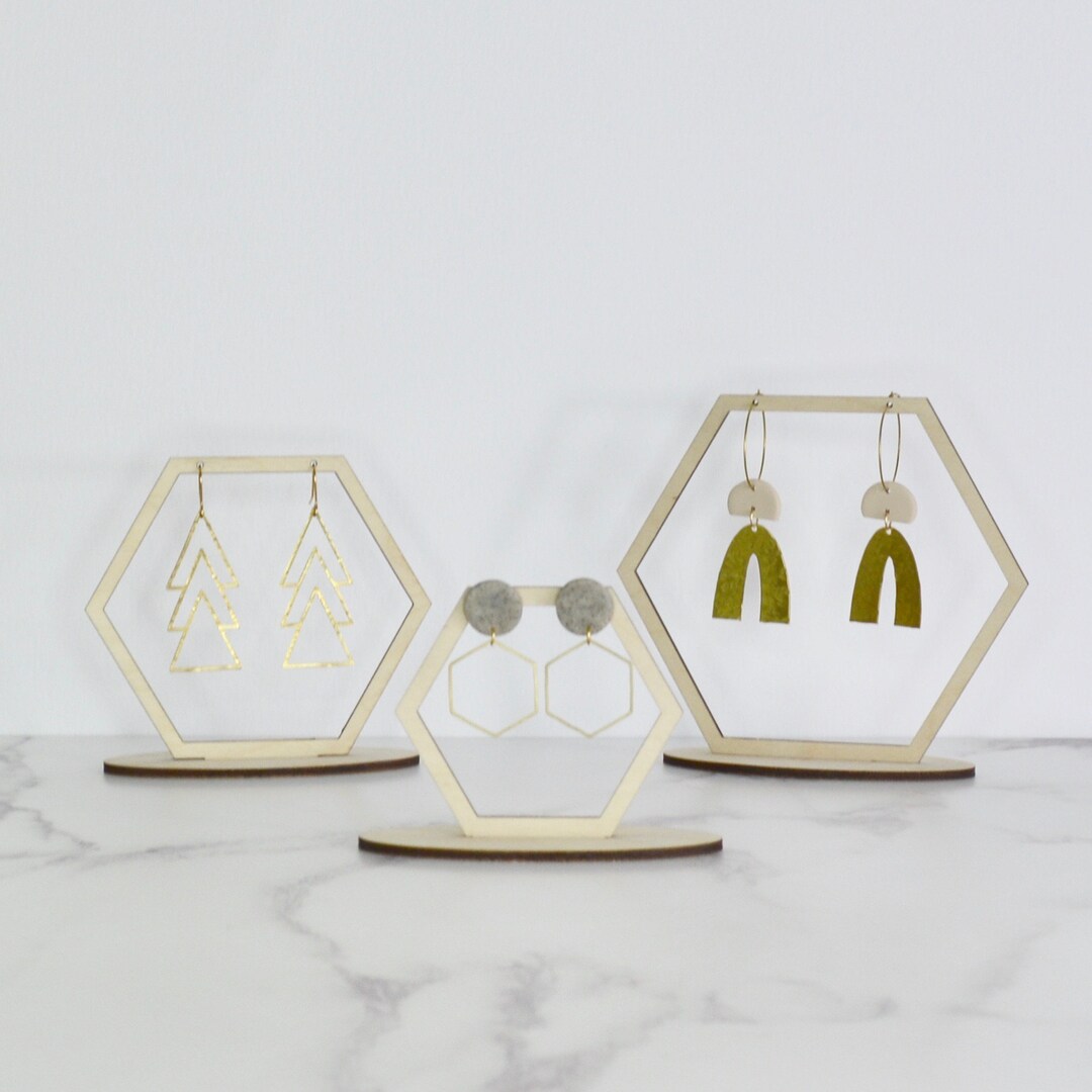 Earring Display Stand - Set of Three - Hexagons - Etsy
