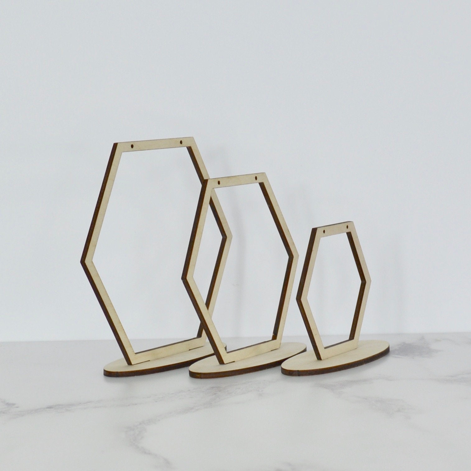 Earring Display Stand Set of Three Hexagons | Etsy