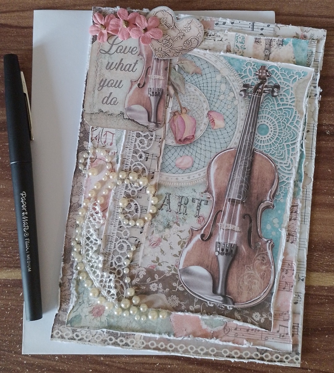 Violin Card, Vintage Violin Card, Music Card, Card for Musician ...
