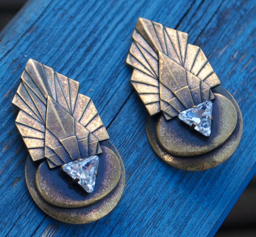 Ermani Bulatti Vintage Art Deco Earrings Signed Ermani Bulatti - Etsy UK