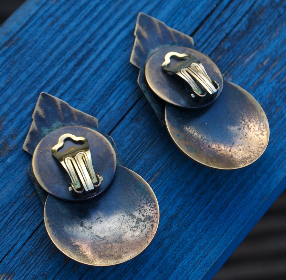 Ermani Bulatti Vintage Art Deco Earrings Signed Ermani Bulatti - Etsy UK