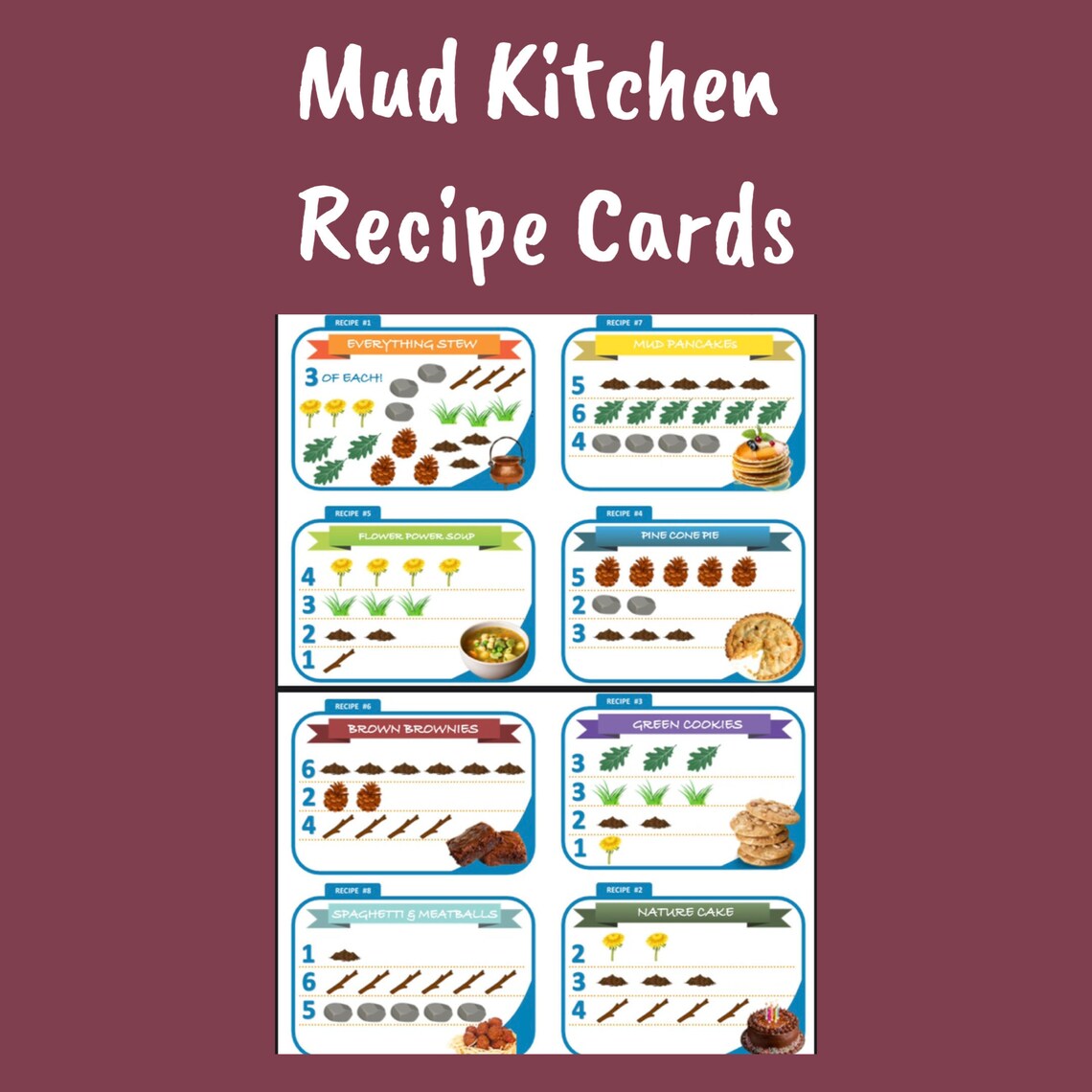 Mud Kitchen Recipe Cards - Etsy