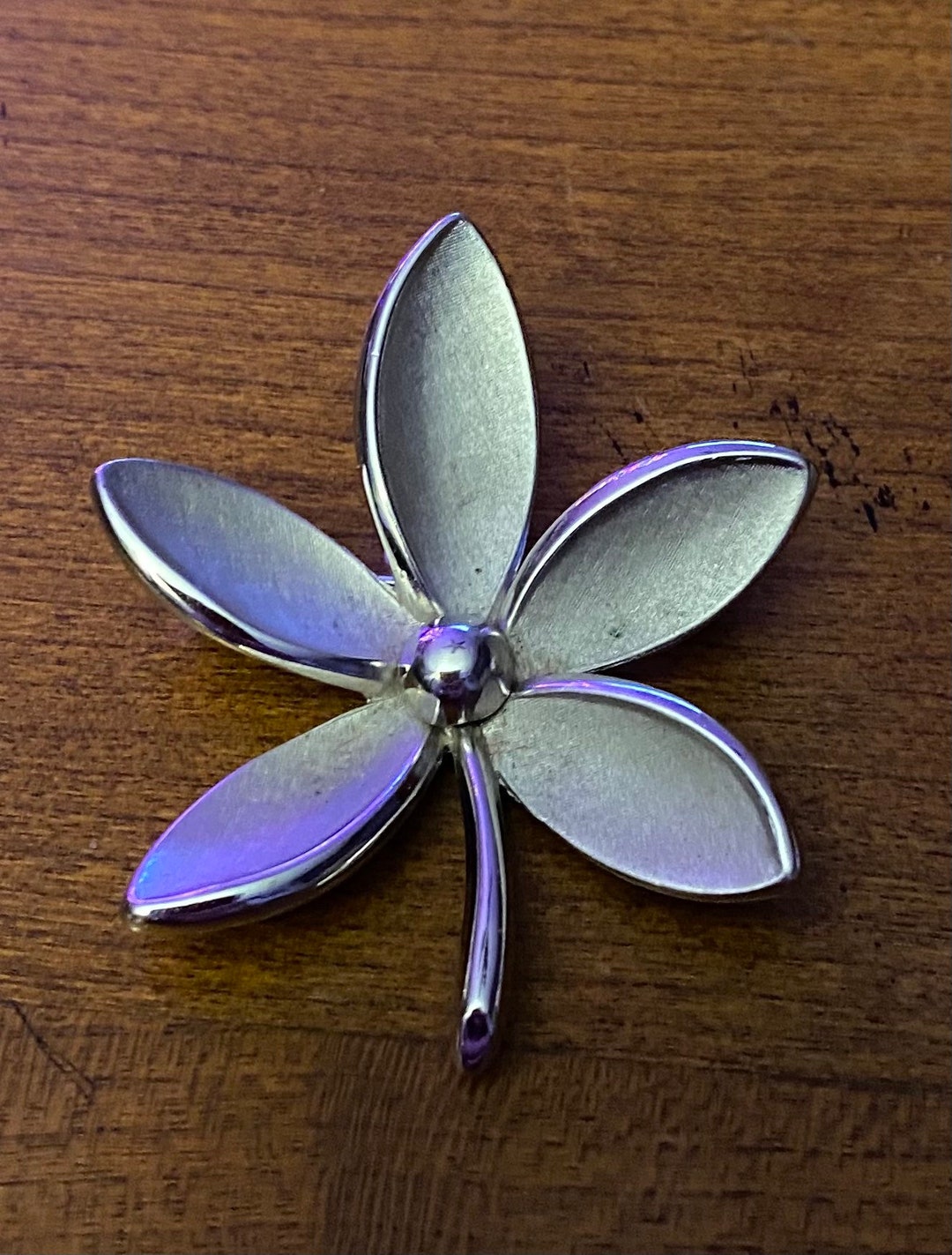 Silver Flower Pin by Trifari - Etsy