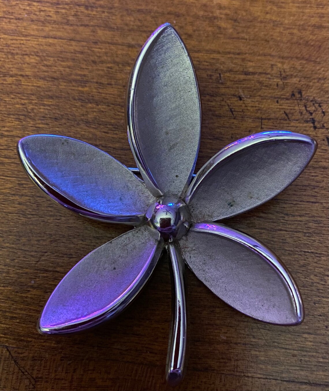 Silver Flower Pin by Trifari - Etsy